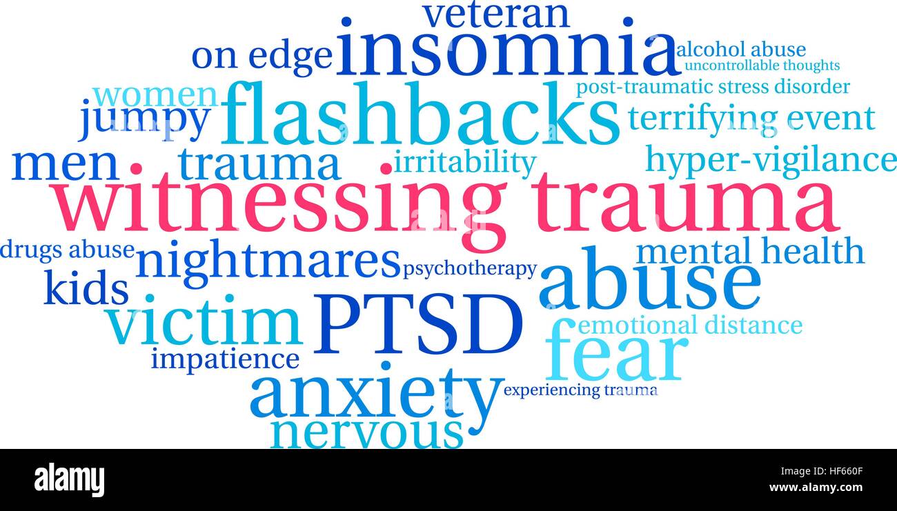 Witnessing Trauma word cloud on a white background Stock Vector Image ...