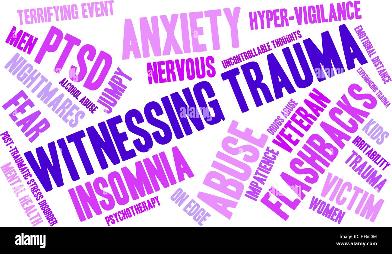 Witnessing Trauma word cloud on a white background Stock Vector Image ...