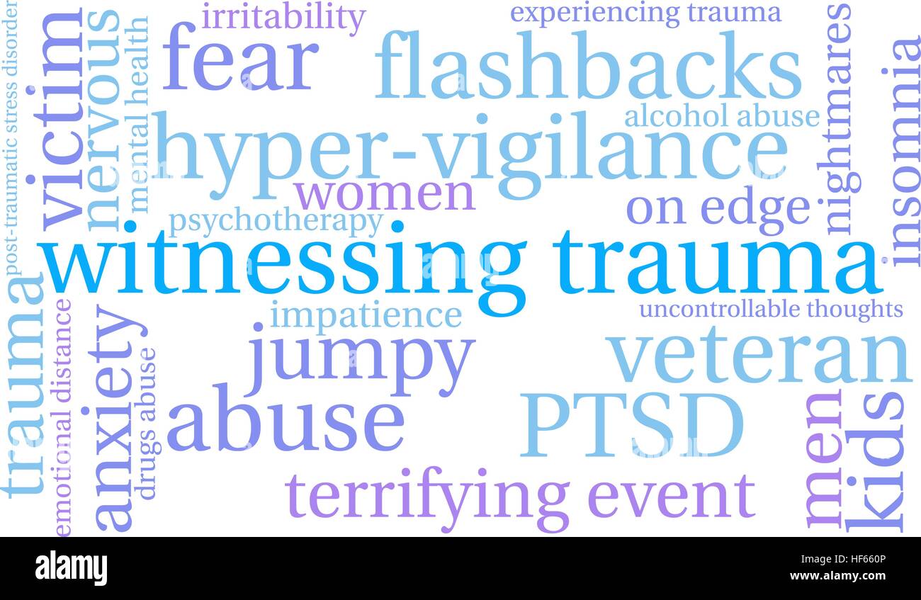 Witnessing Trauma word cloud on a white background Stock Vector Image ...