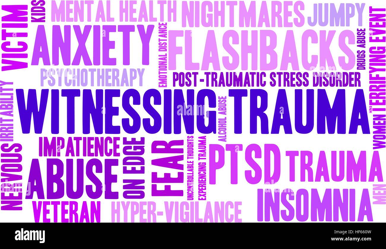 Witnessing Trauma word cloud on a white background Stock Vector Image ...
