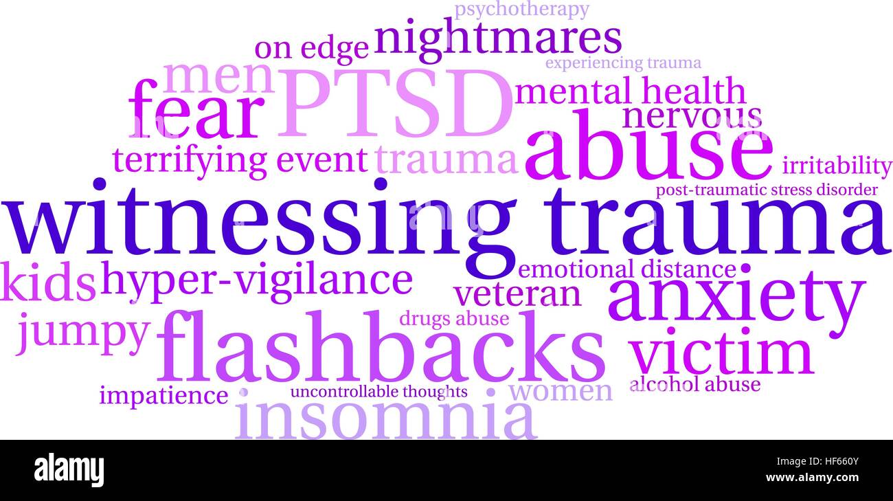 Witnessing Trauma word cloud on a white background Stock Vector Image ...