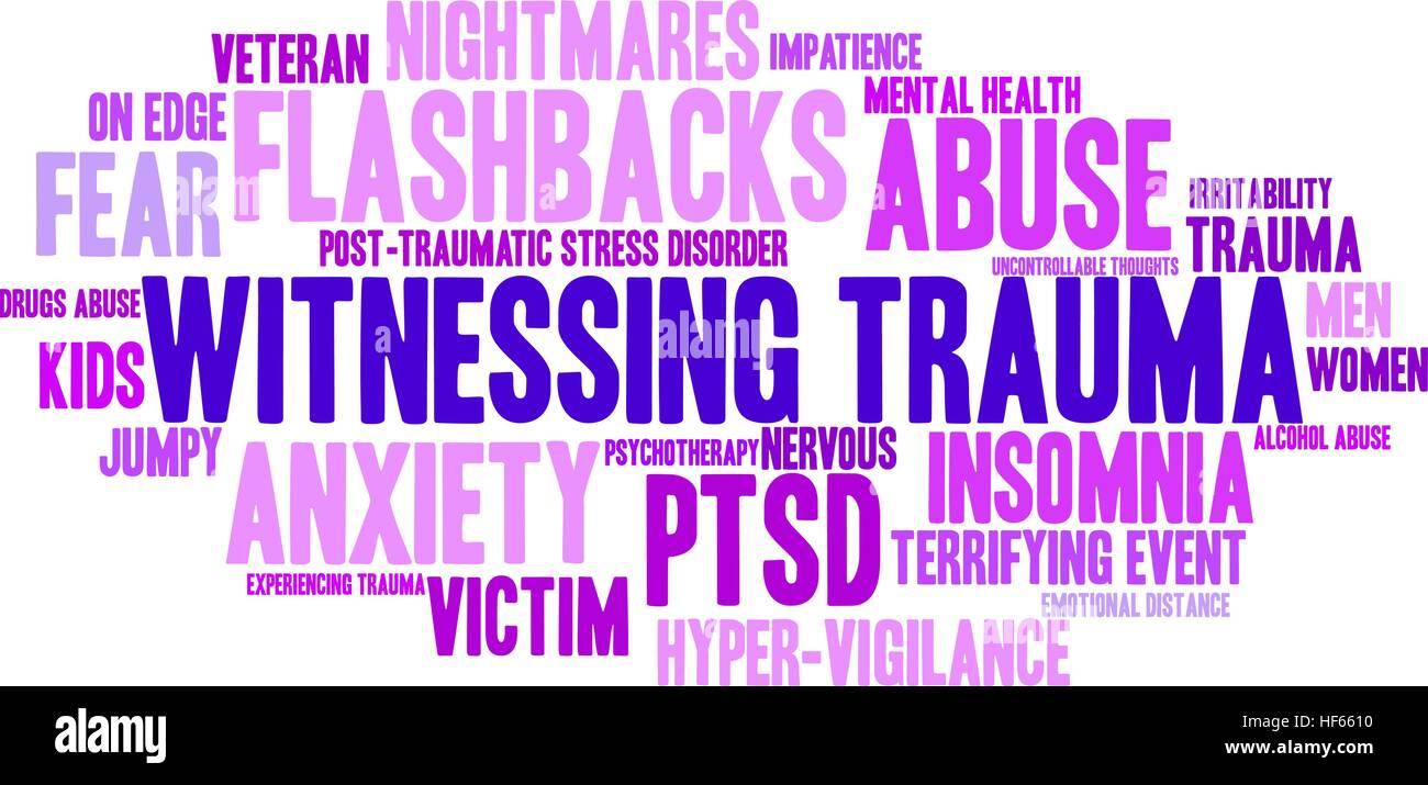 Witnessing Trauma word cloud on a white background Stock Vector Image ...