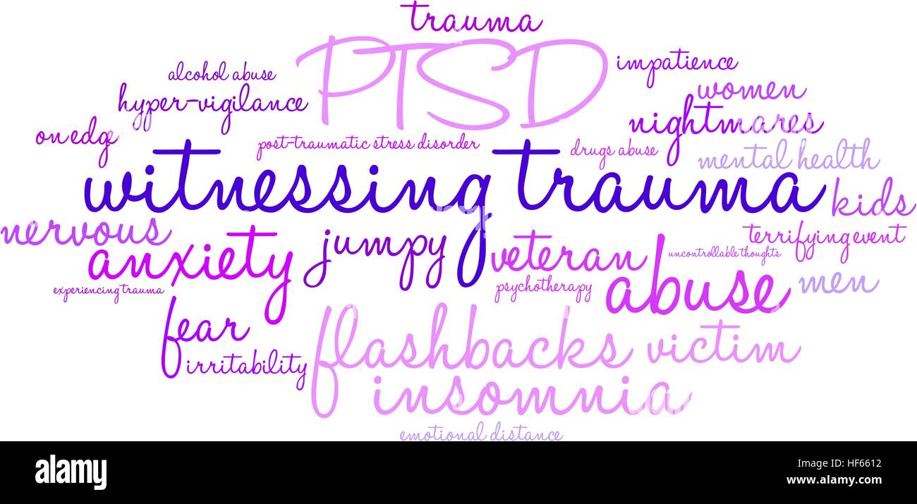 Witnessing Trauma word cloud on a white background Stock Vector Image ...