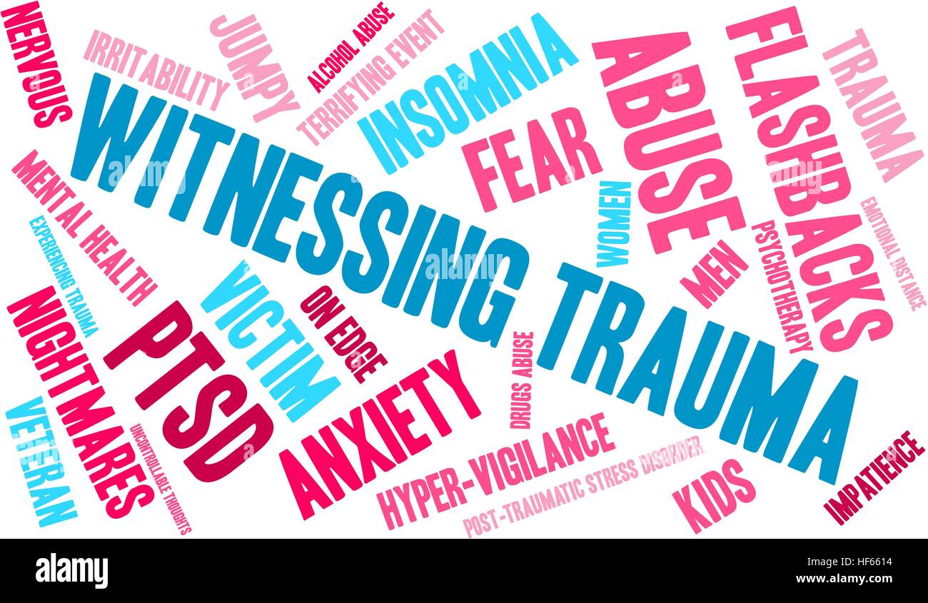 Witnessing Trauma word cloud on a white background Stock Vector Image ...