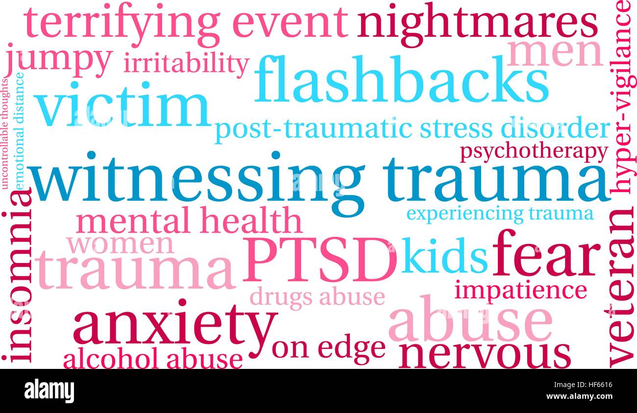 Witnessing Trauma word cloud on a white background Stock Vector Image ...