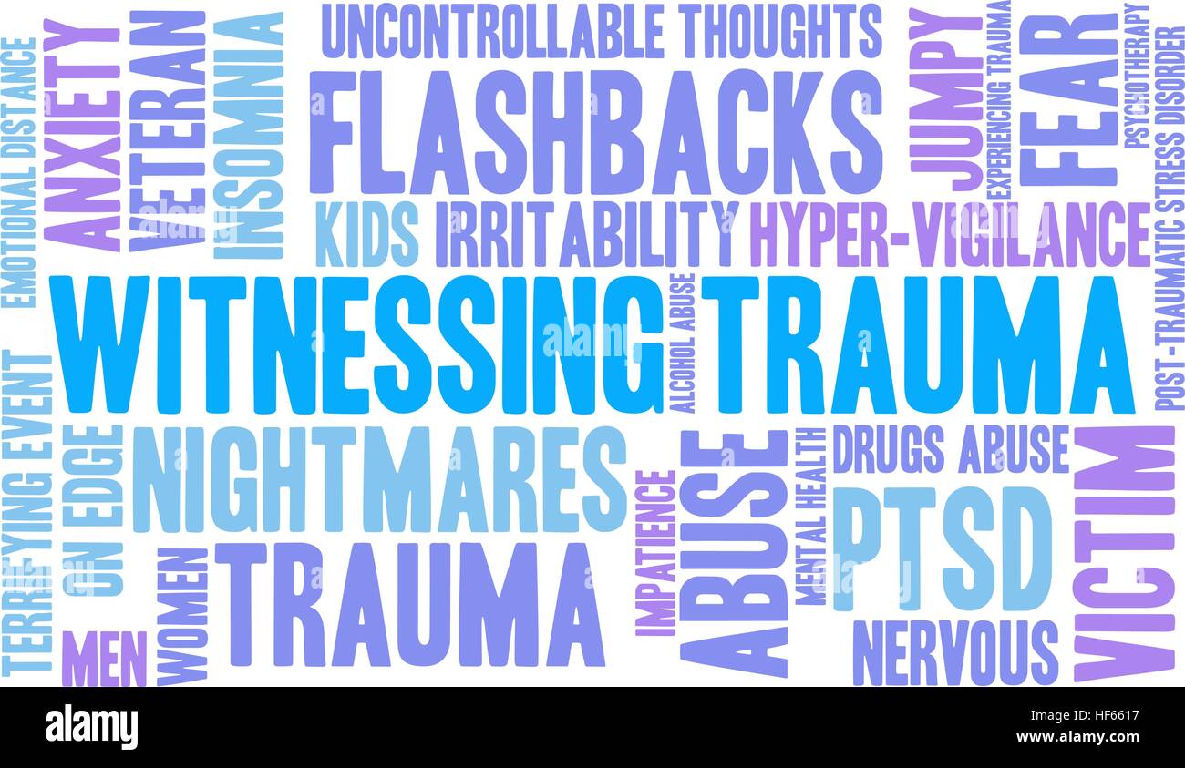 Witnessing Trauma word cloud on a white background Stock Vector Image ...