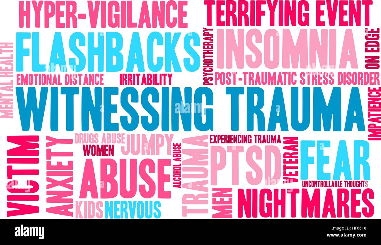 Witnessing Trauma word cloud on a white background Stock Vector Image ...