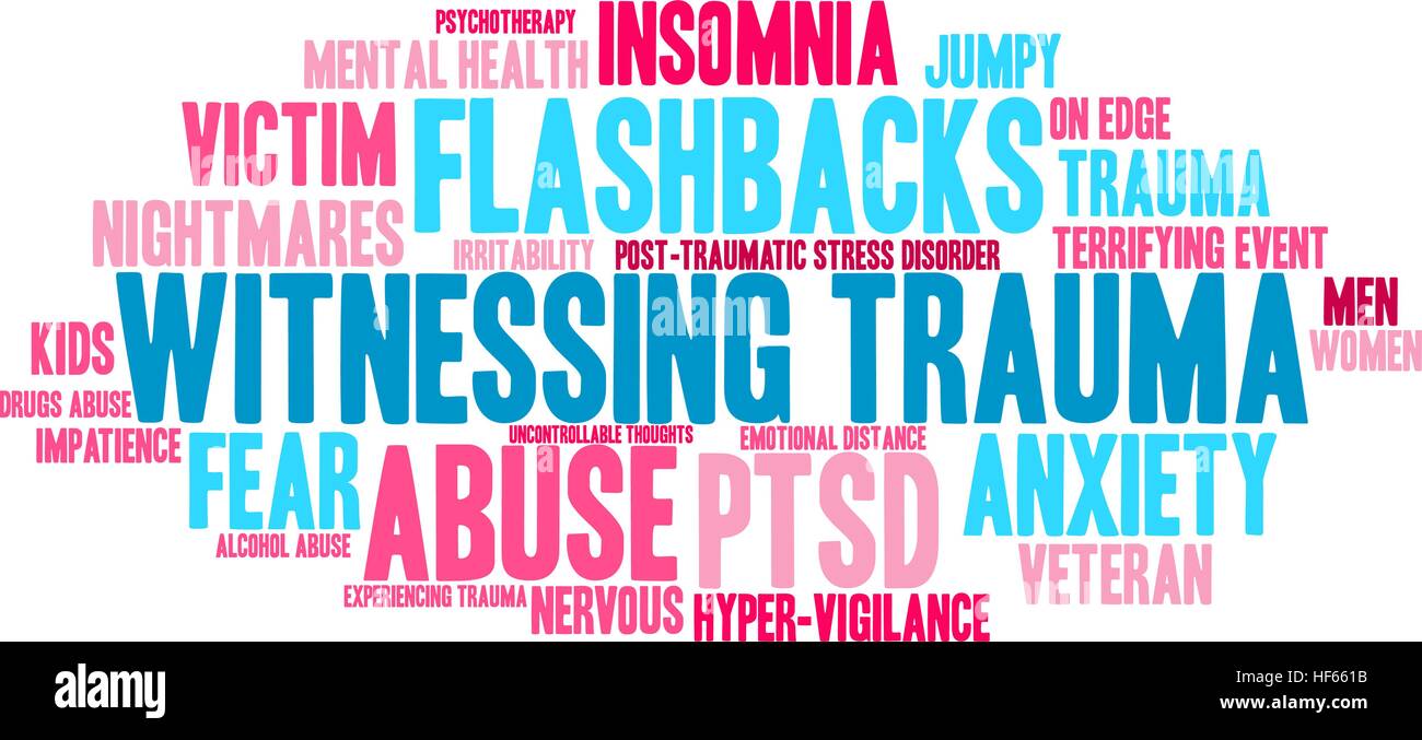 Witnessing Trauma word cloud on a white background Stock Vector Image ...