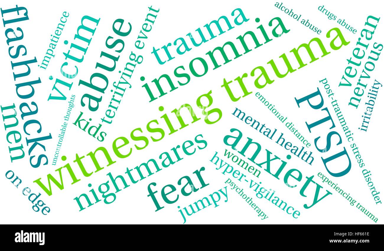 Witnessing Trauma word cloud on a white background Stock Vector Image ...