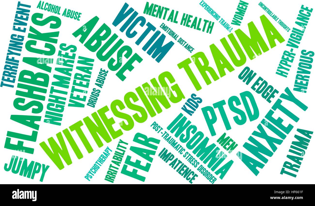 Witnessing Trauma word cloud on a white background Stock Vector Image ...