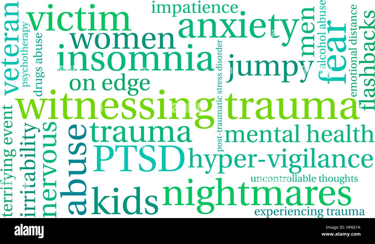 Witnessing Trauma word cloud on a white background Stock Vector Image ...