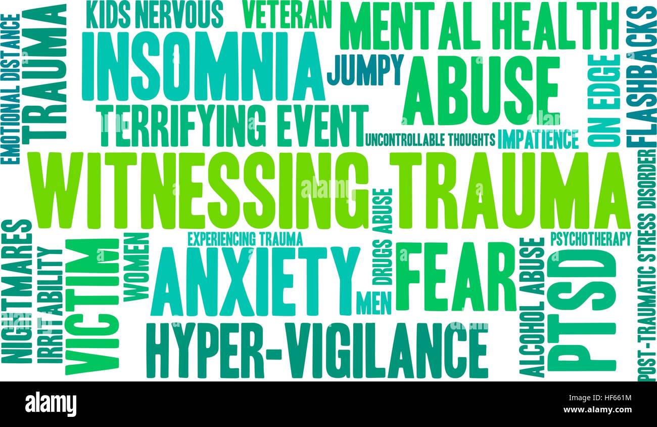 Witnessing Trauma word cloud on a white background Stock Vector Image ...