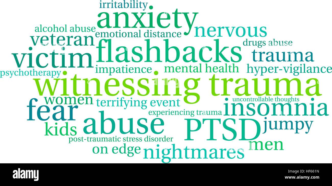 Witnessing Trauma word cloud on a white background Stock Vector Image ...