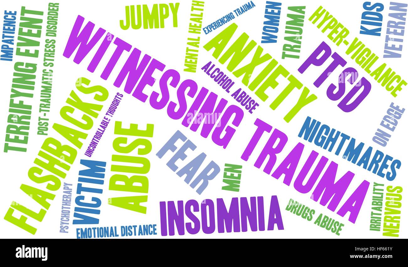 Witnessing Trauma word cloud on a white background Stock Vector Image ...