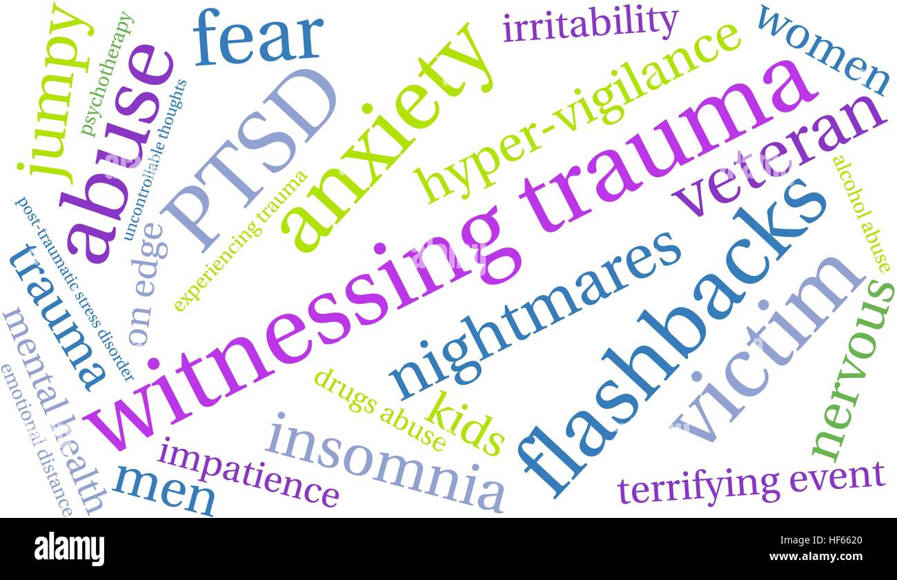 Witnessing Trauma word cloud on a white background Stock Vector Image ...