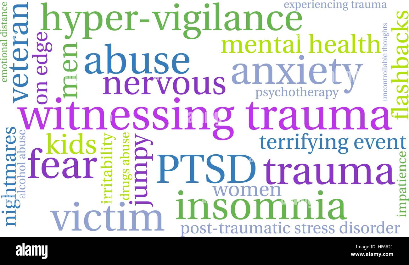 Witnessing Trauma word cloud on a white background Stock Vector Image ...