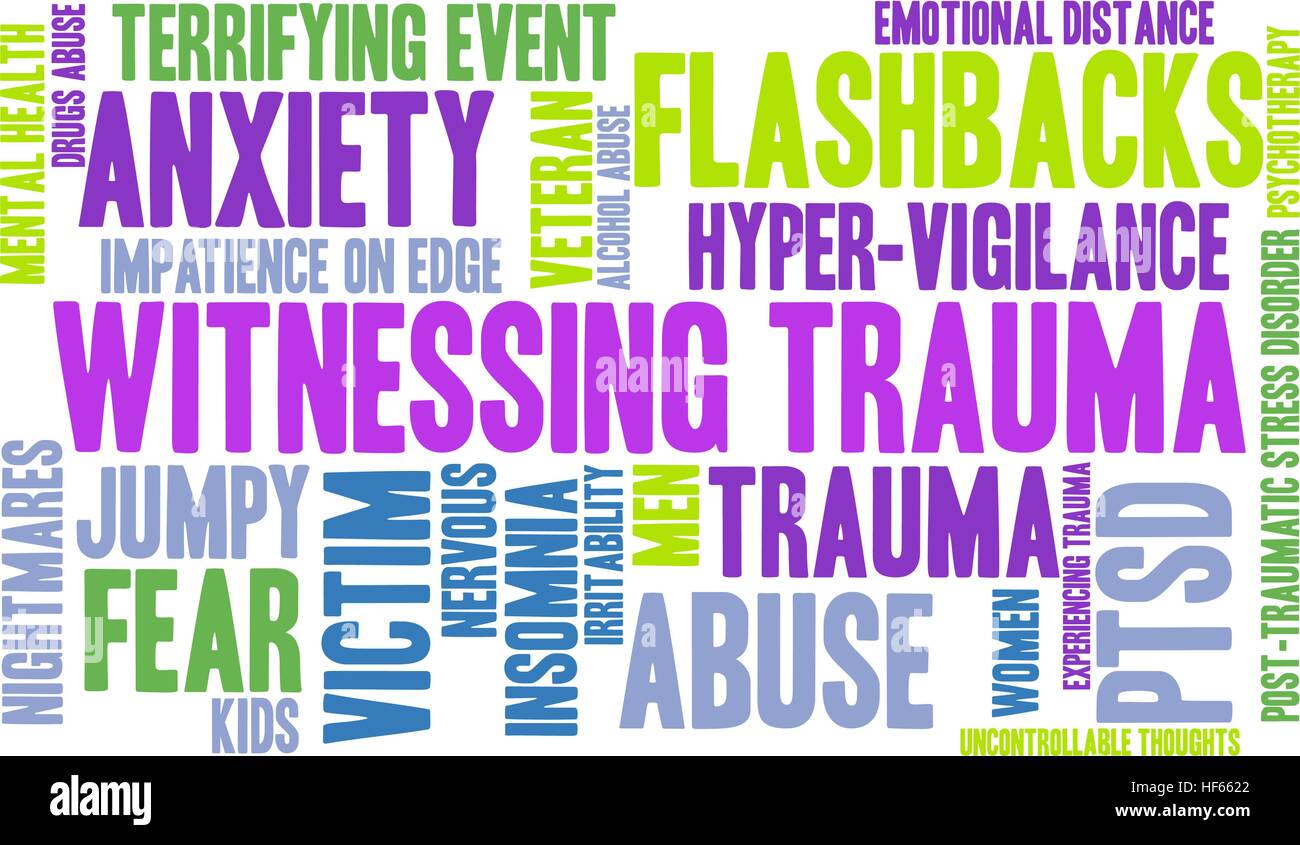 Witnessing Trauma word cloud on a white background Stock Vector Image ...