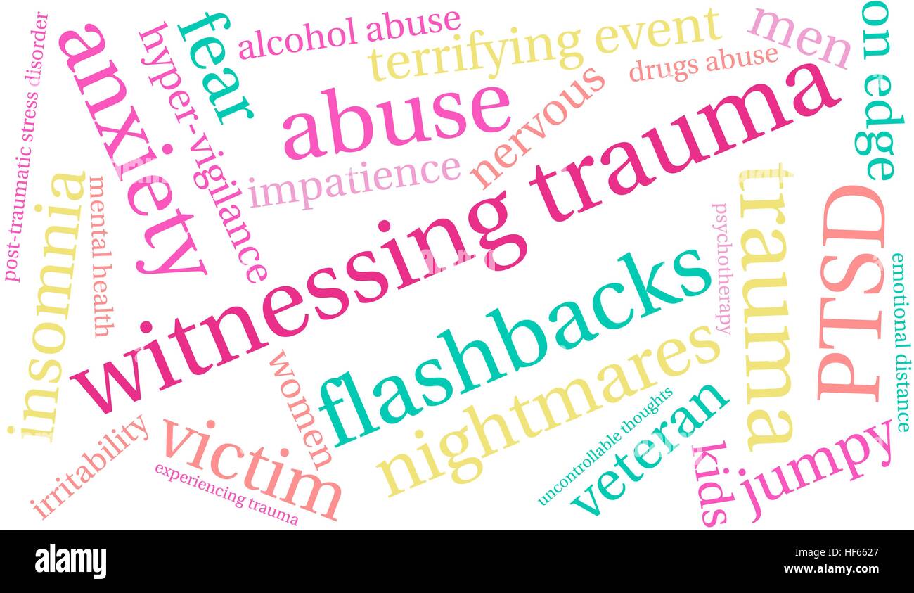 Witnessing Trauma word cloud on a white background Stock Vector Image ...