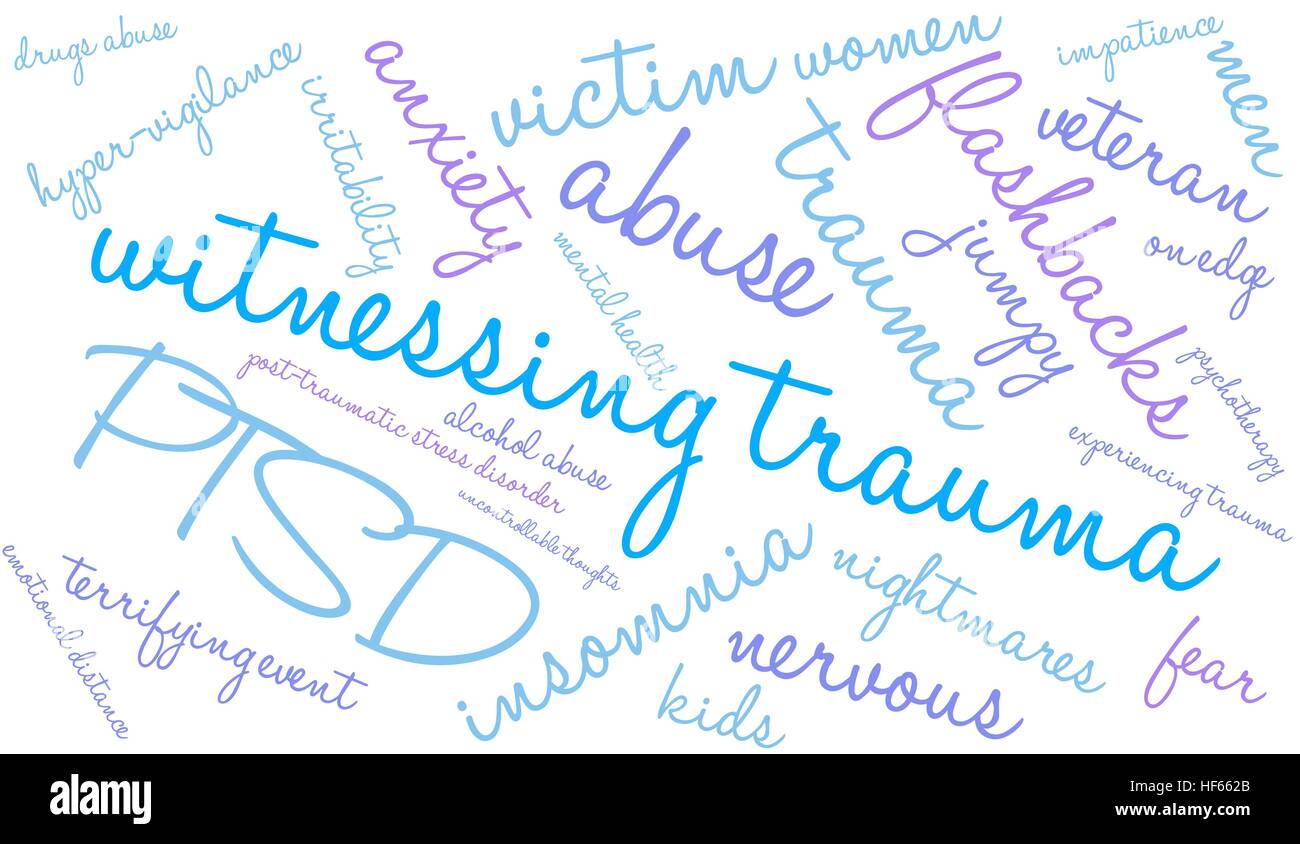 Witnessing Trauma word cloud on a white background Stock Vector Image ...