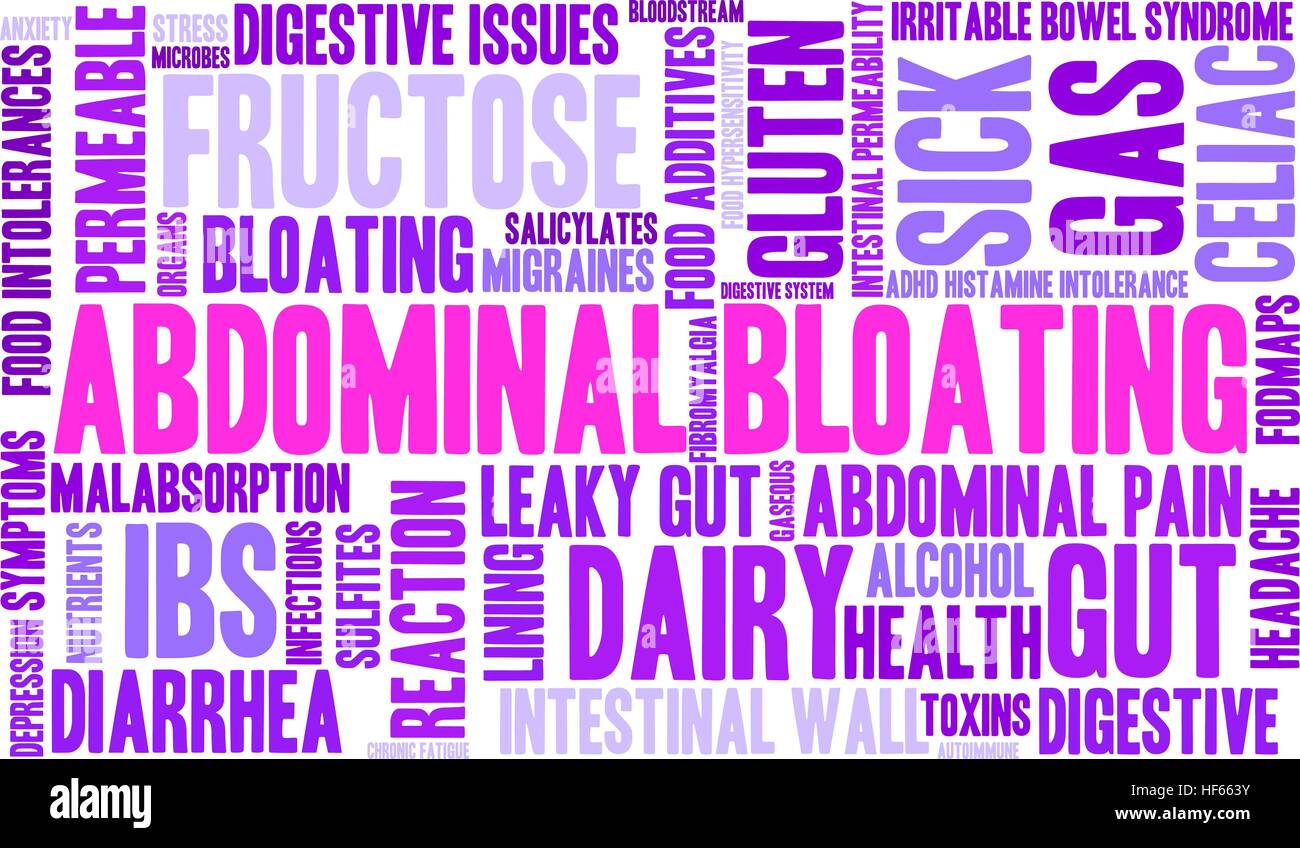 Bloating word cloud on a white background Stock Vector Image & Art - Alamy