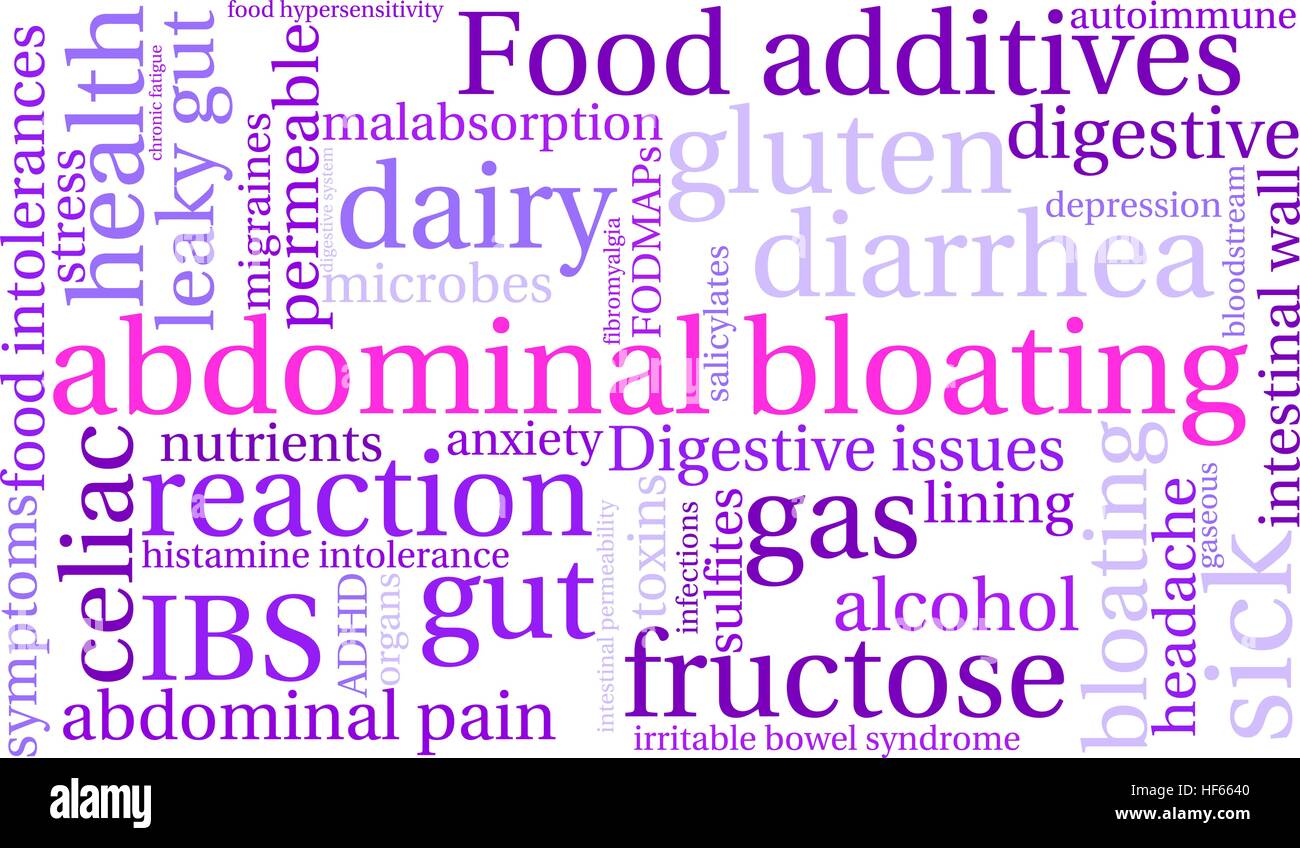 Bloating word cloud on a white background Stock Vector Image & Art - Alamy