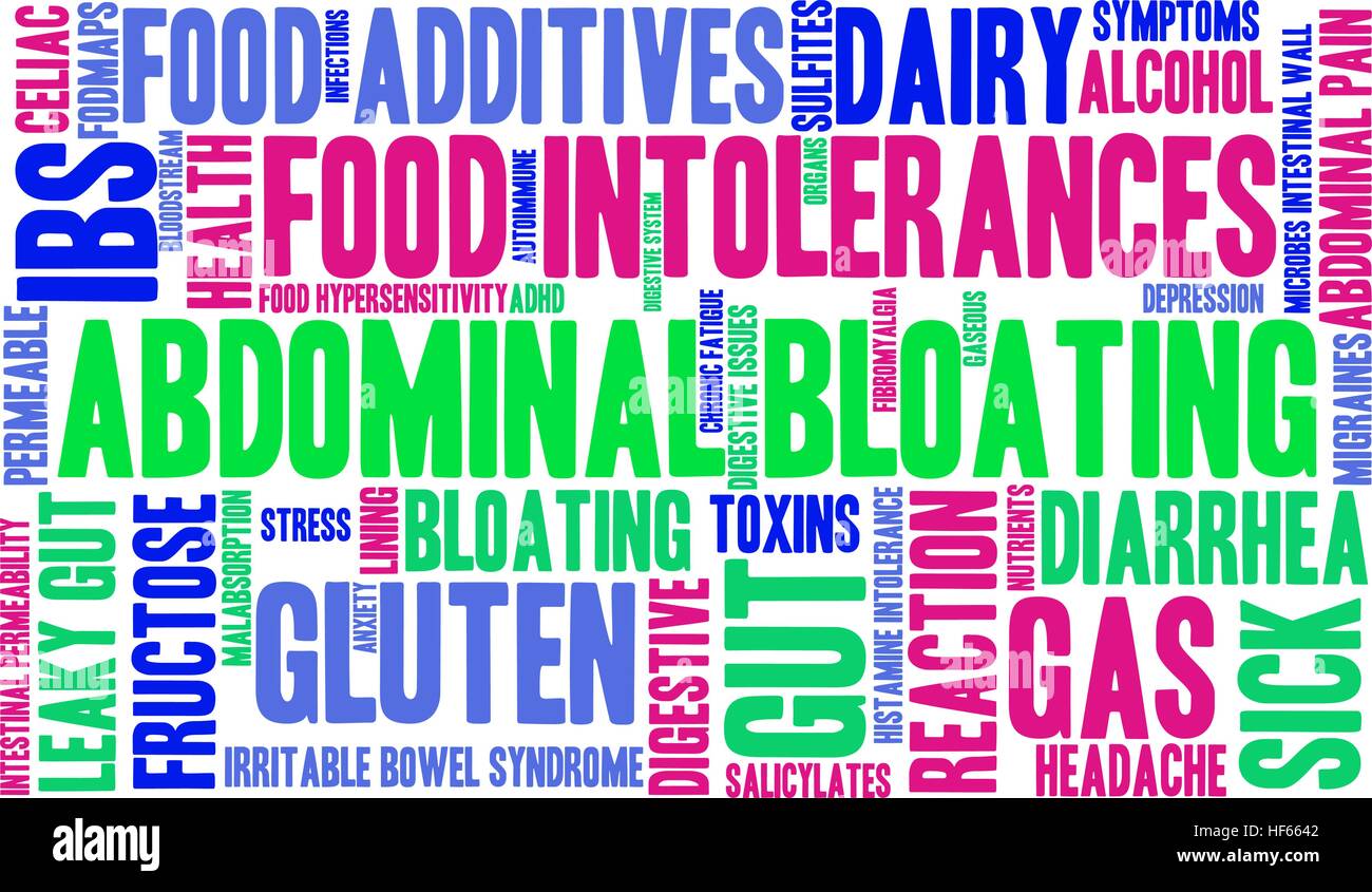 Bloating word cloud on a white background Stock Vector Image & Art - Alamy