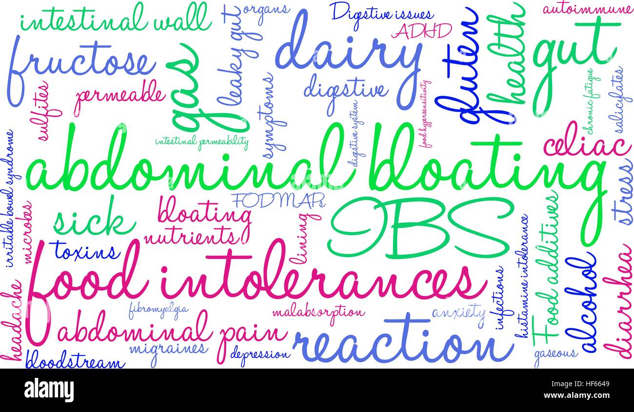 Bloating word cloud on a white background Stock Vector Image & Art - Alamy