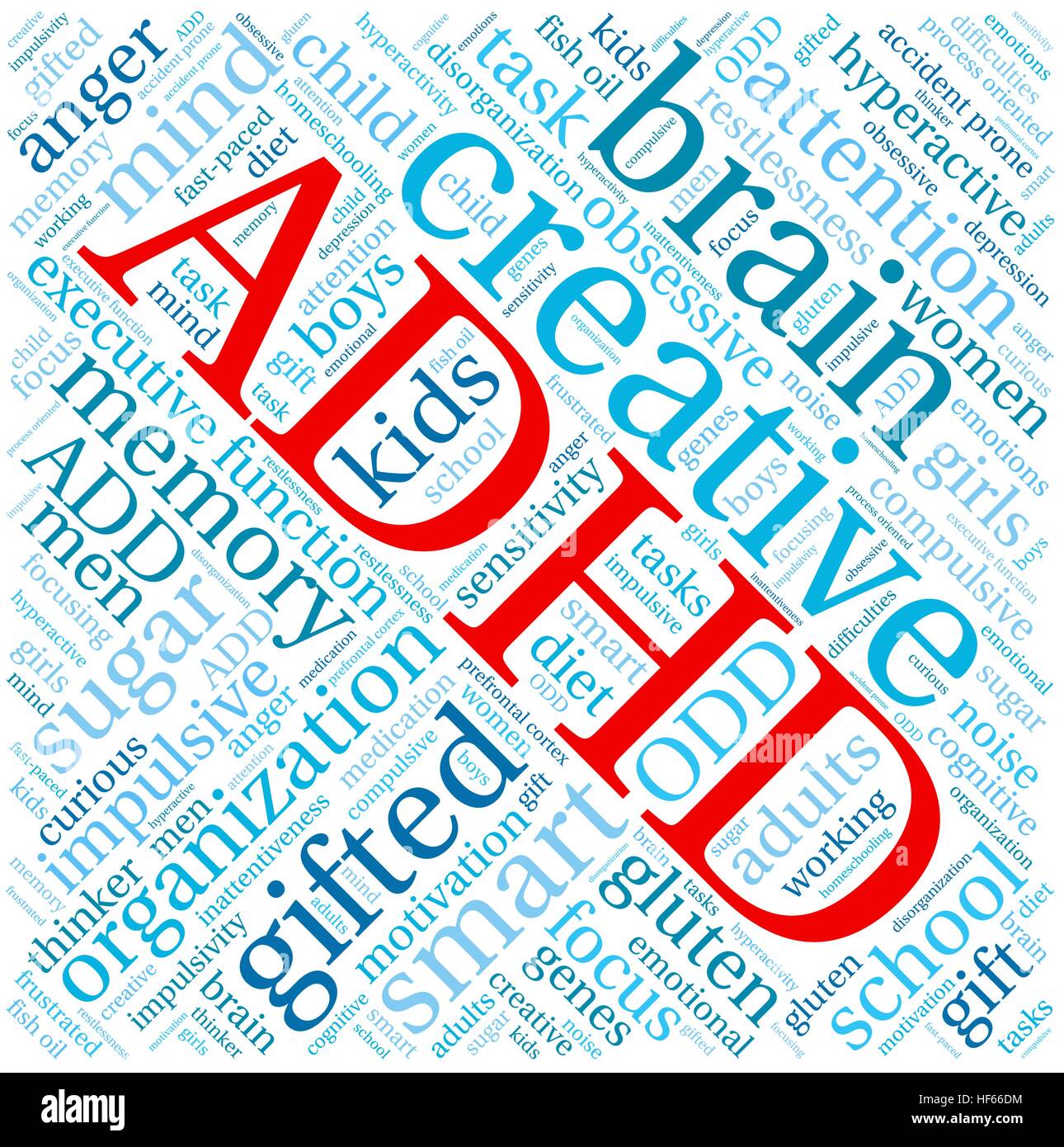 ADHD word cloud on a white background Stock Vector Image & Art - Alamy