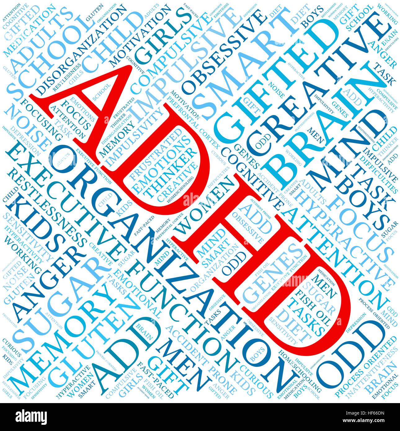 ADHD word cloud on a white background Stock Vector Image & Art - Alamy