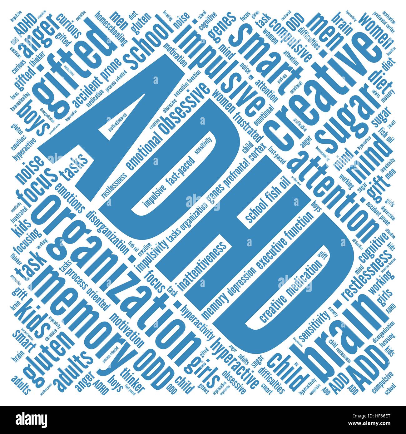 ADHD word cloud on a white background Stock Vector Image & Art - Alamy