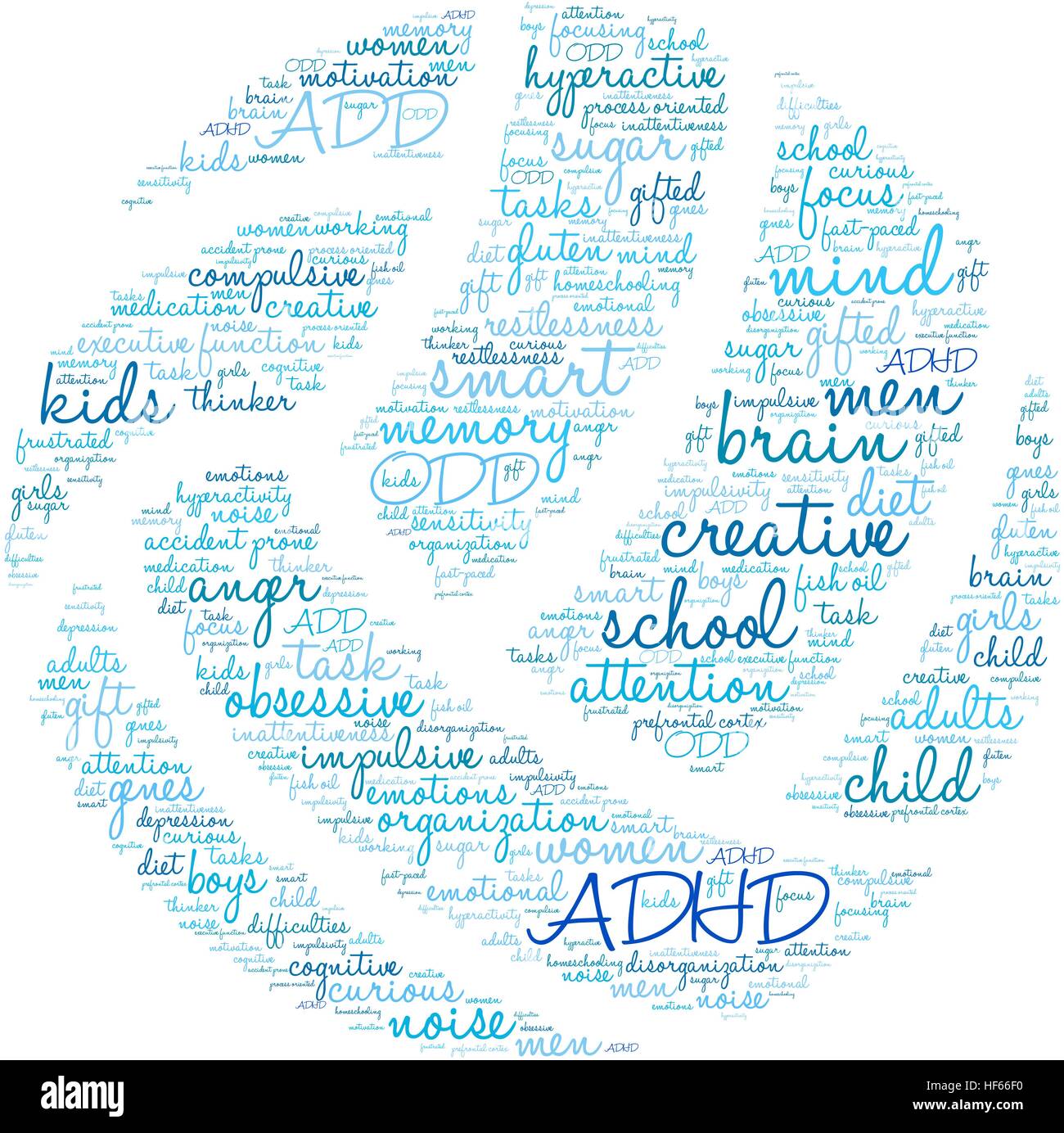 ADHD word cloud on a white background Stock Vector Image & Art - Alamy