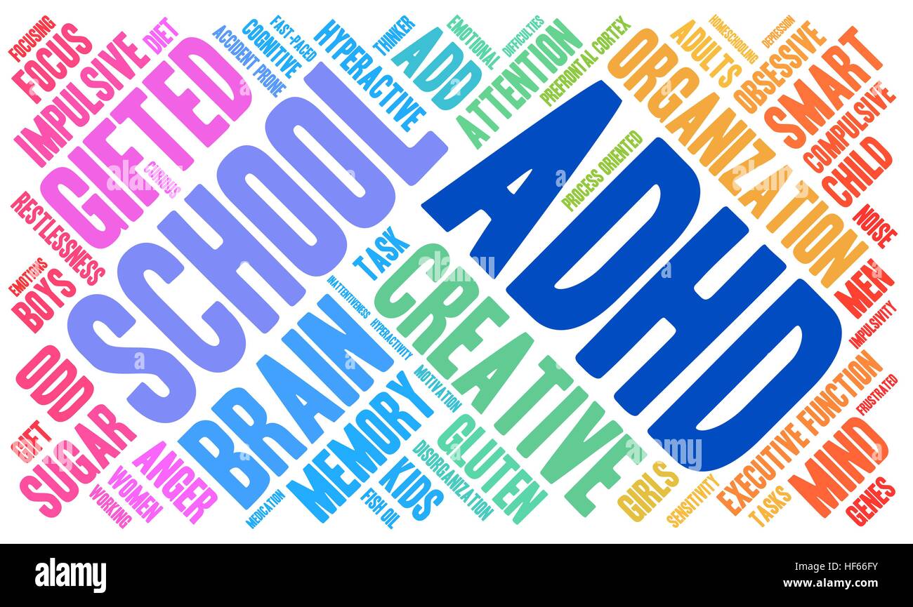 ADHD word cloud on a white background Stock Vector Image & Art - Alamy