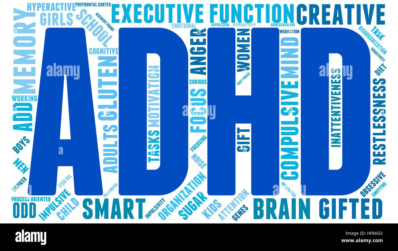 ADHD word cloud on a white background Stock Vector Image & Art - Alamy