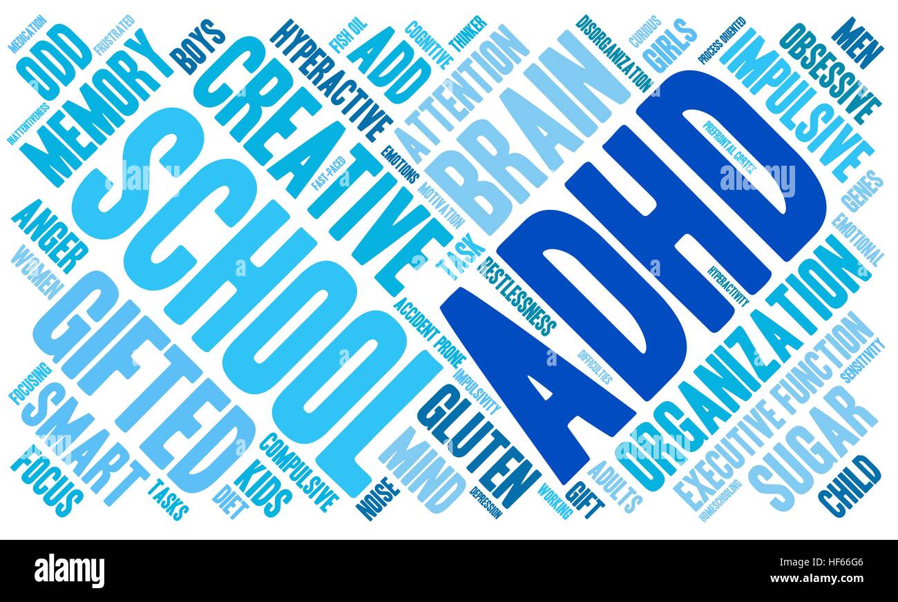ADHD word cloud on a white background Stock Vector Image & Art - Alamy
