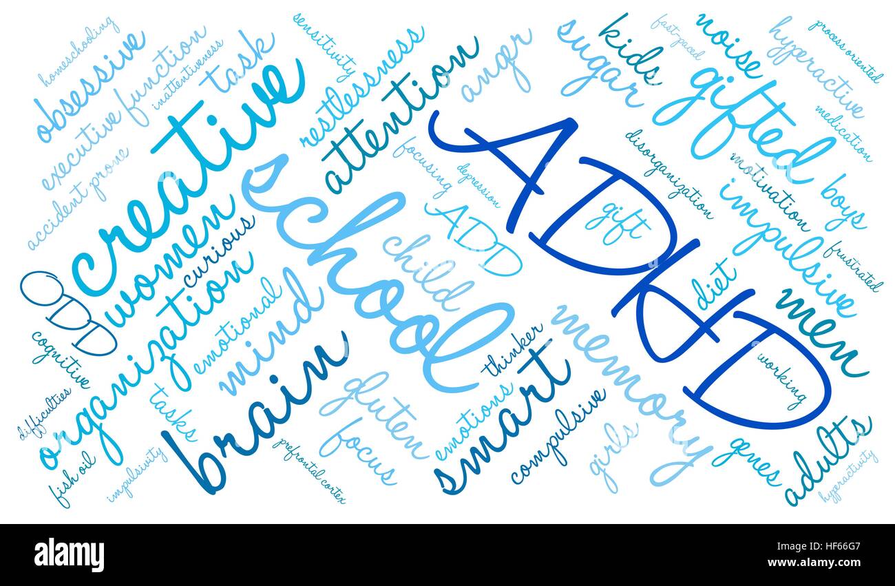 ADHD word cloud on a white background Stock Vector Image & Art - Alamy