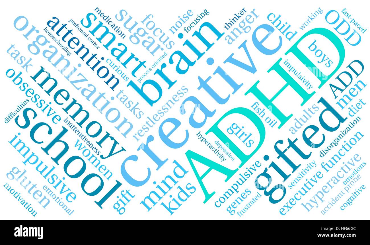 ADHD word cloud on a white background Stock Vector Image & Art - Alamy