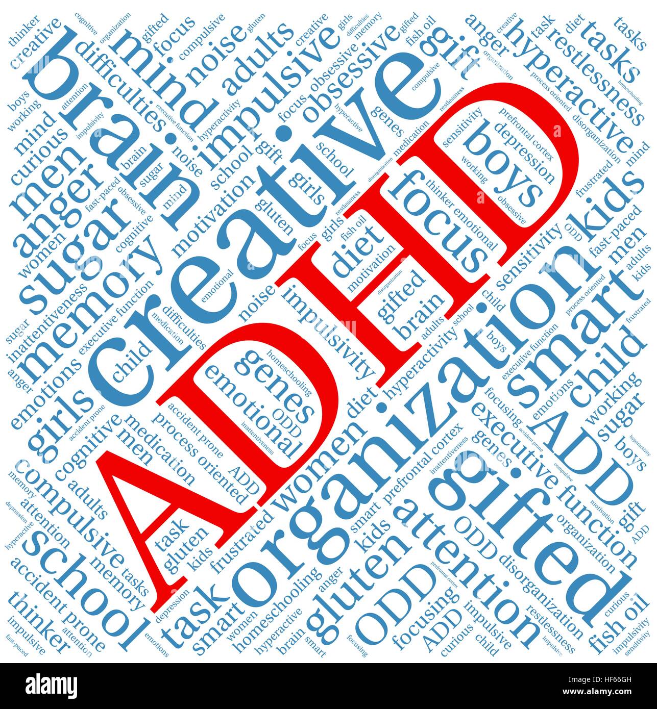 ADHD word cloud on a white background Stock Vector Image & Art - Alamy