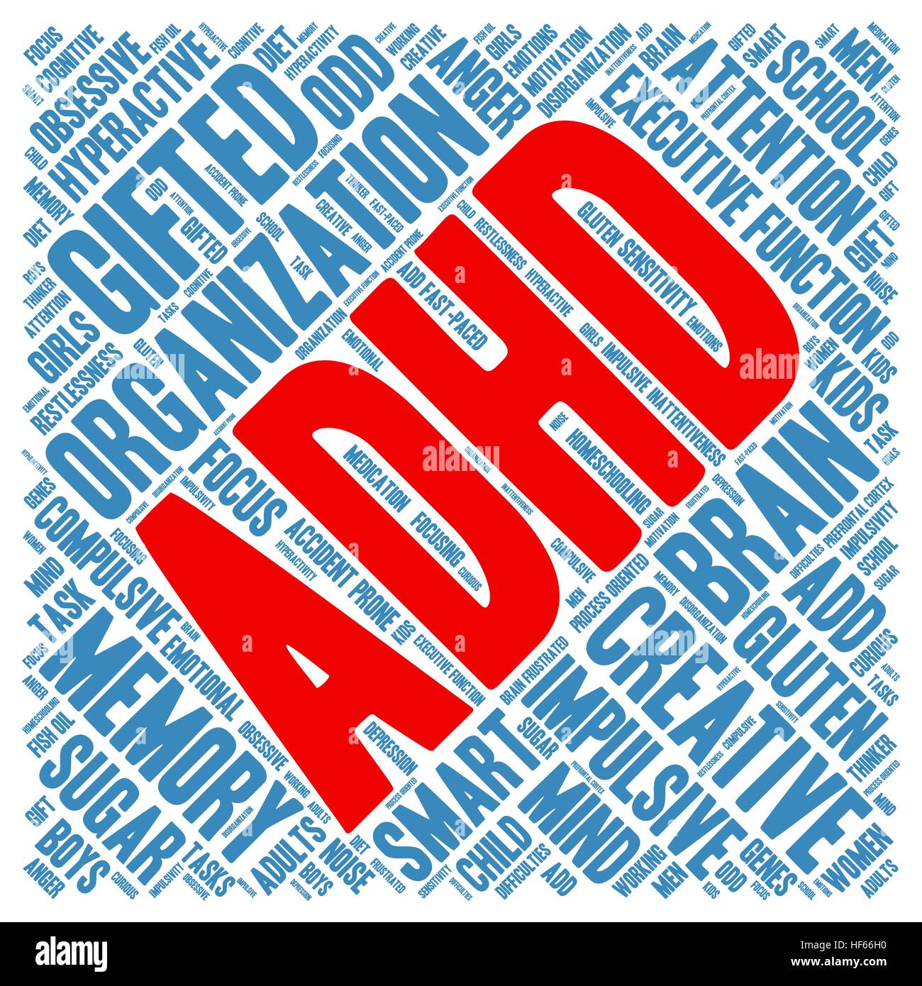 ADHD word cloud on a white background Stock Vector Image & Art - Alamy