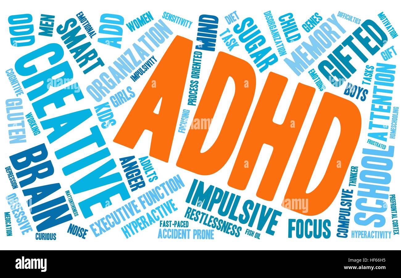 ADHD word cloud on a white background Stock Vector Image & Art - Alamy