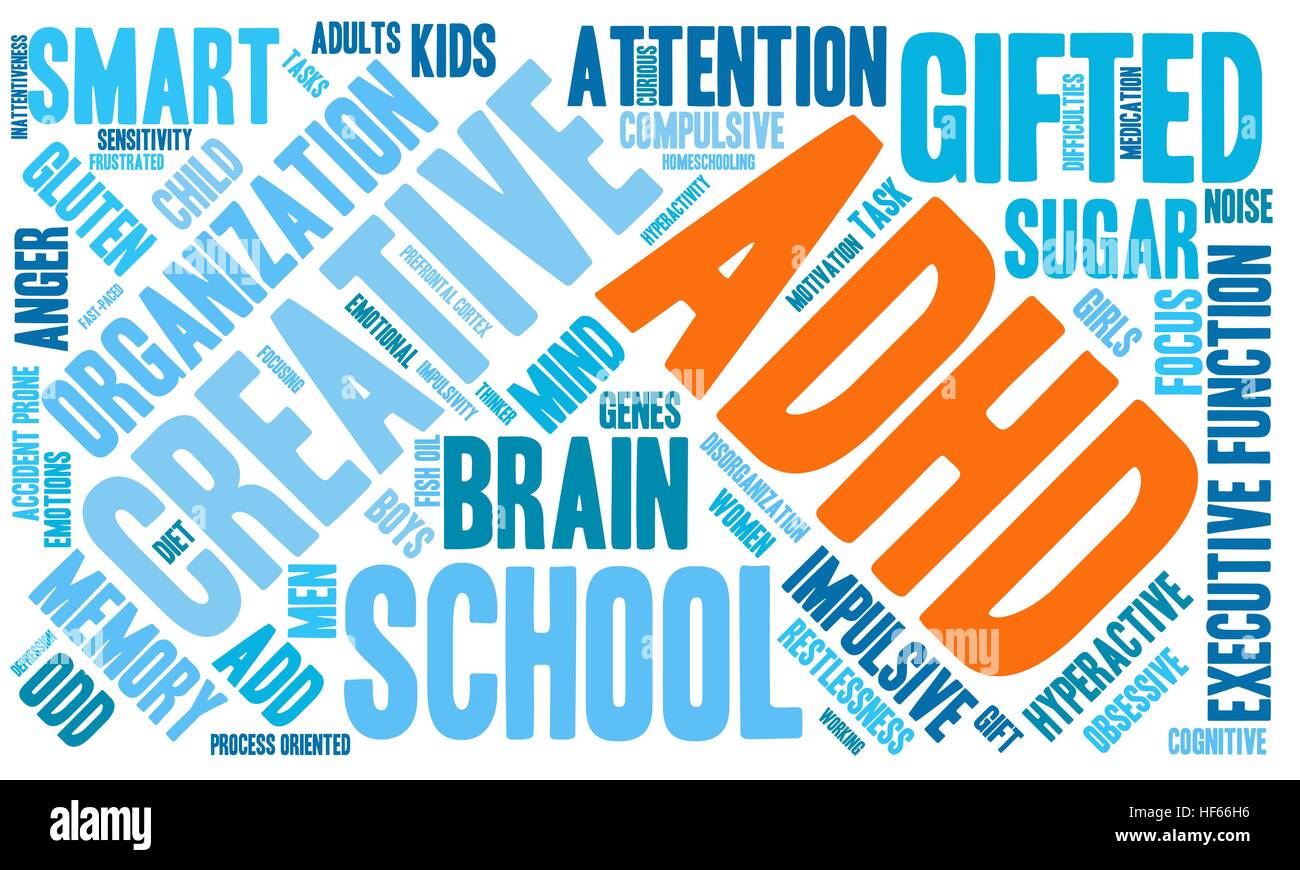 ADHD word cloud on a white background Stock Vector Image & Art - Alamy