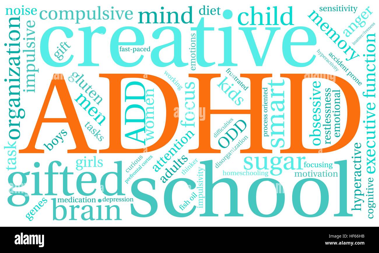 ADHD word cloud on a white background Stock Vector Image & Art - Alamy