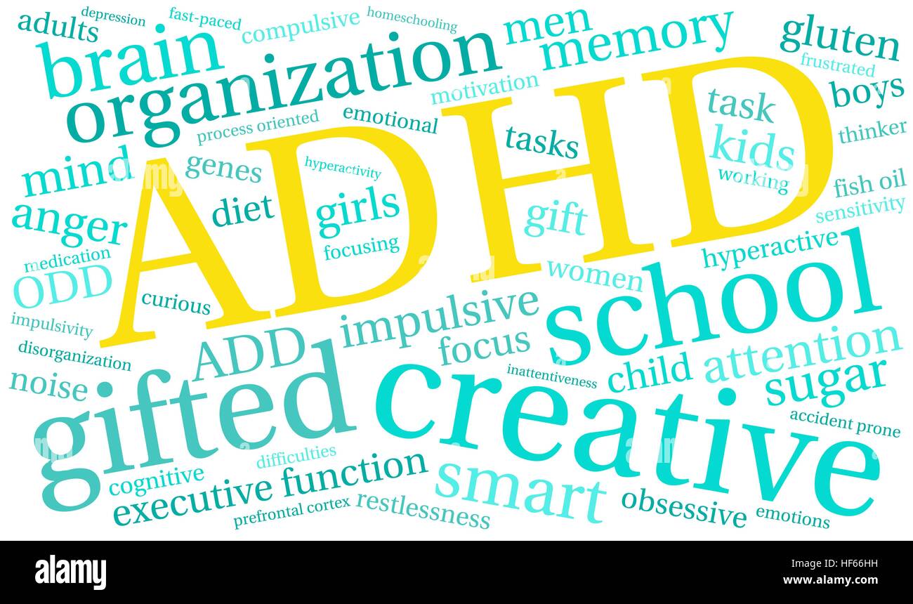 ADHD word cloud on a white background Stock Vector Image & Art - Alamy