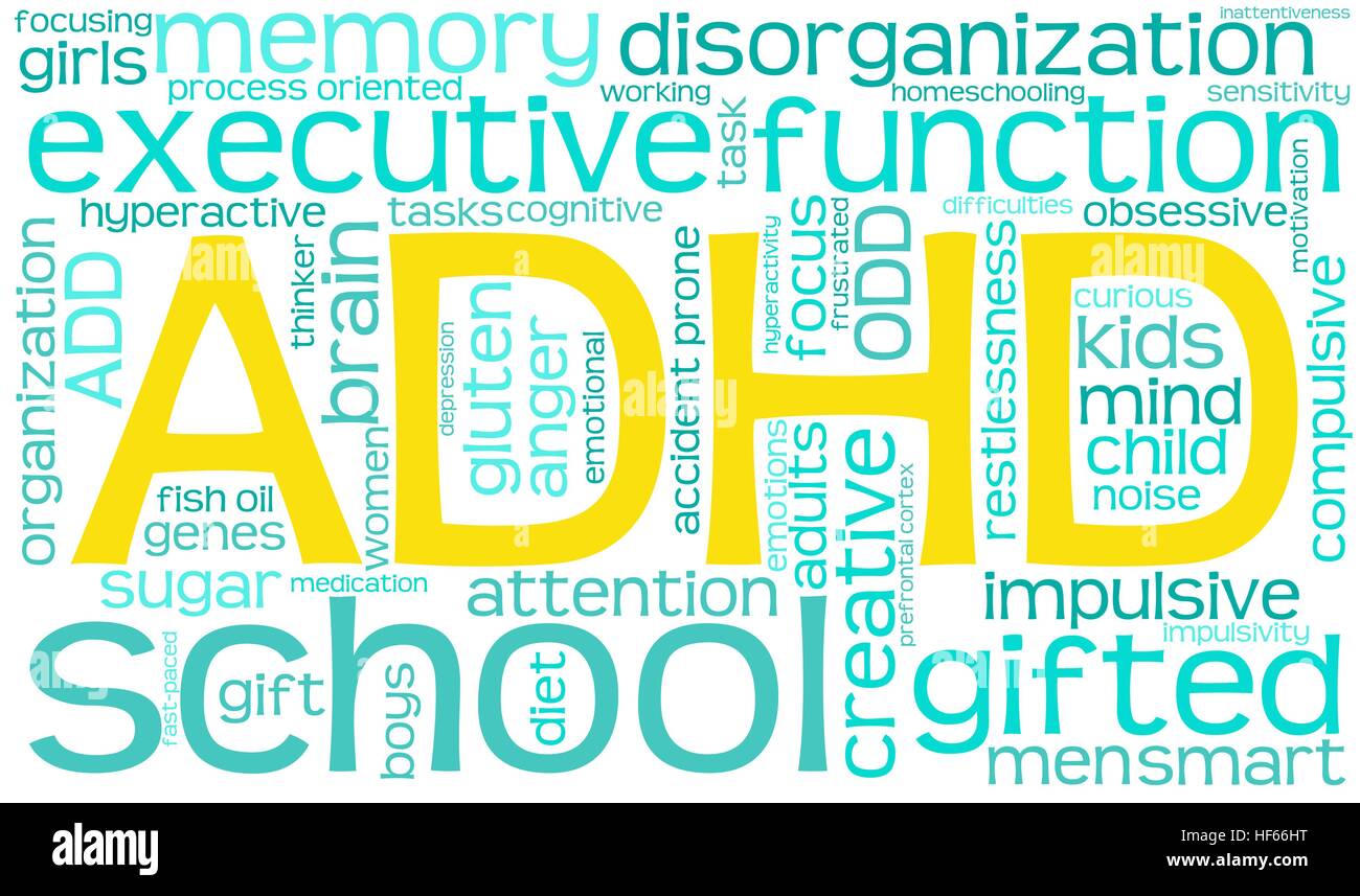 ADHD word cloud on a white background Stock Vector Image & Art - Alamy