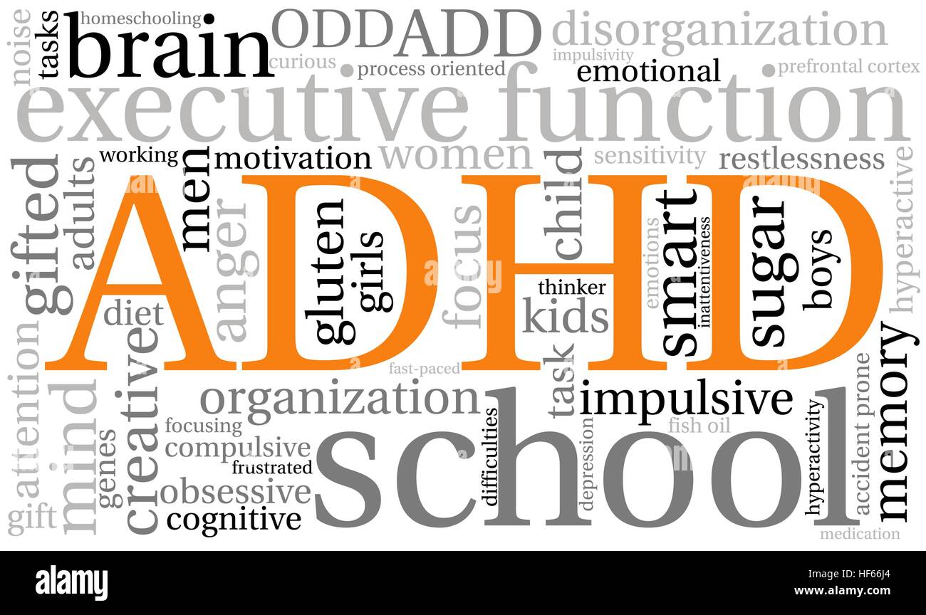 ADHD word cloud on a white background Stock Vector Image & Art - Alamy