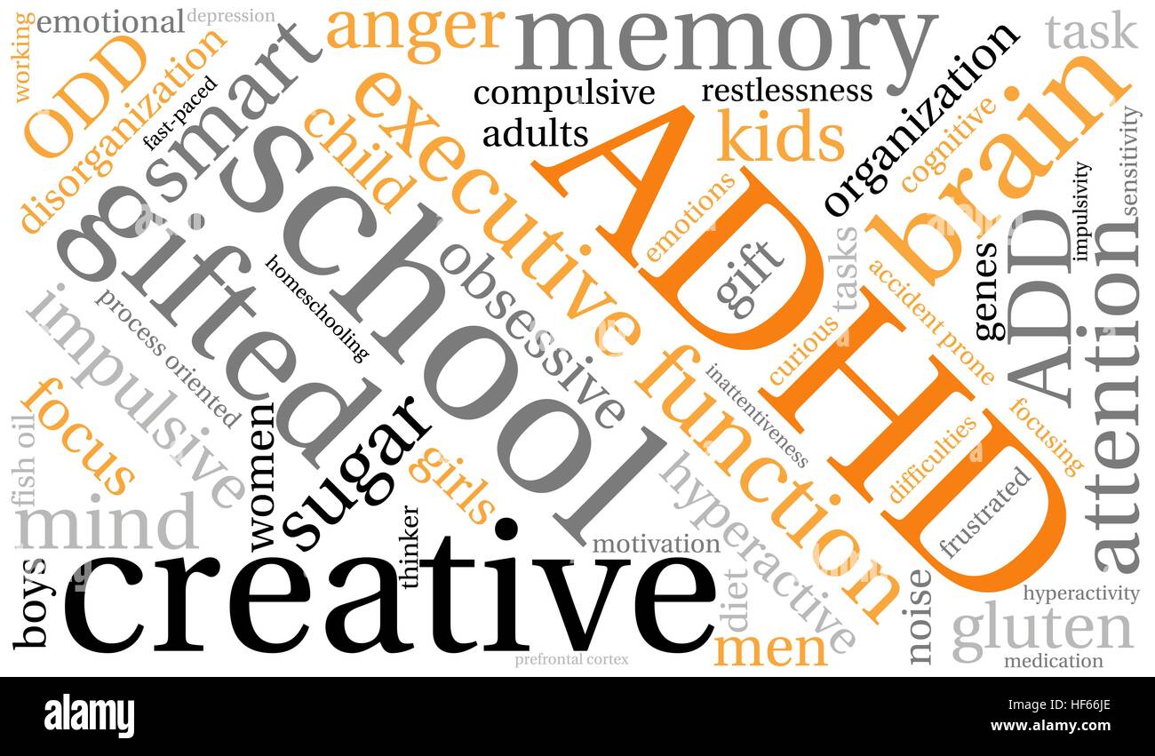 ADHD word cloud on a white background Stock Vector Image & Art - Alamy