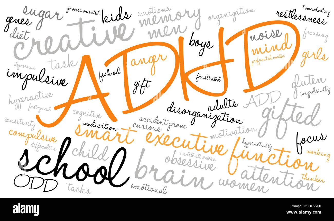 ADHD word cloud on a white background Stock Vector Image & Art - Alamy