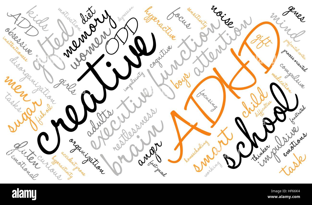 ADHD word cloud on a white background Stock Vector Image & Art - Alamy