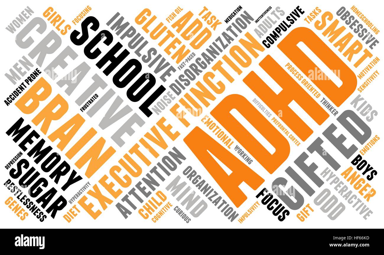 ADHD word cloud on a white background Stock Vector Image & Art - Alamy