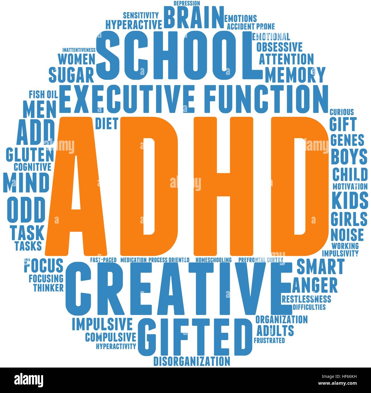 ADHD word cloud on a white background Stock Vector Image & Art - Alamy