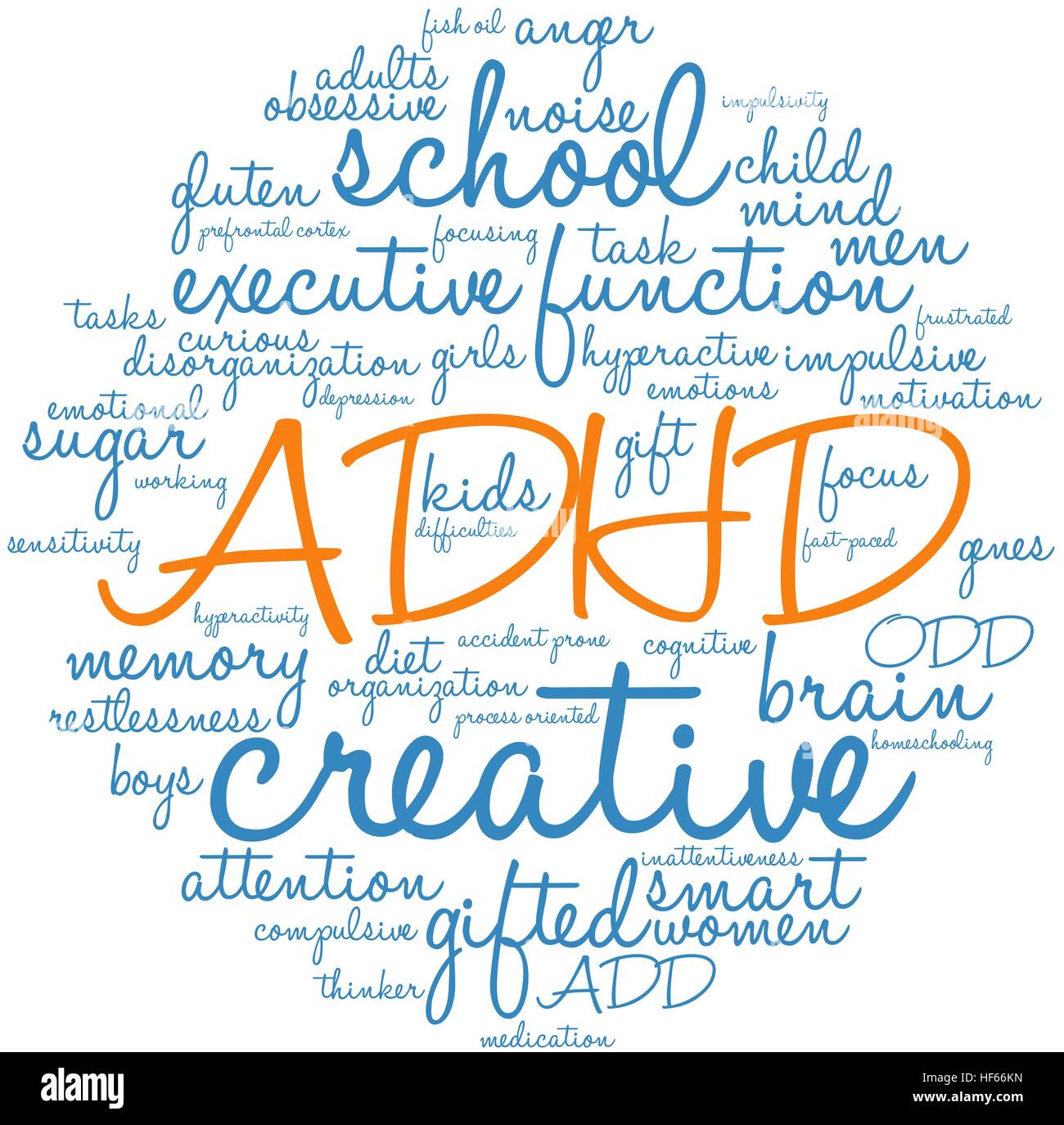ADHD word cloud on a white background Stock Vector Image & Art - Alamy